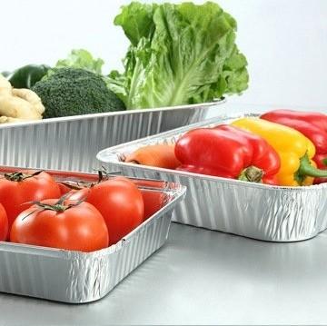 China Food Container Direct Microwave Aluminium Foil Baking Loaf Pan with Lid Taco Tray for sale