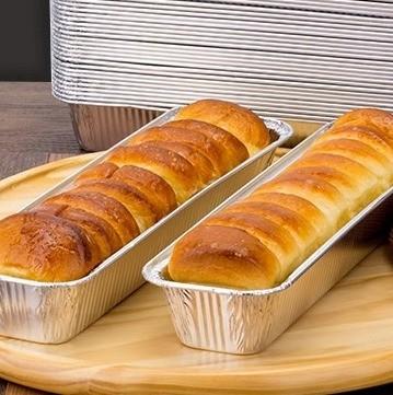 China Food Container Direct Microwave Aluminium Foil Baking Loaf Pan with Lid Taco Tray for sale