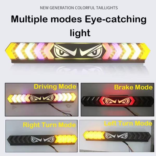 Quality New Car Devil Eyes Tail Light Trailer Trucks Car LED Rear Tail Light Red Amber for sale
