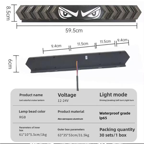 Quality New Car Devil Eyes Tail Light Trailer Trucks Car LED Rear Tail Light Red Amber for sale