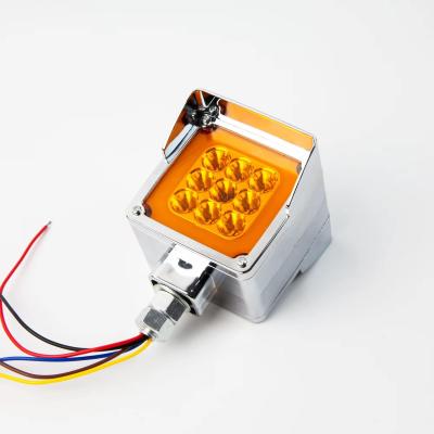 China Amber/Red Double-Face Pedestal Fender Light with Stud Mount Square 39 LED Brake Turn Tail Signal Trailer Light for sale
