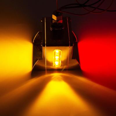 China Amber/Red Double-Face Pedestal Fender Light with Stud Mount Square 39 LED Brake Turn Tail Signal Trailer Light for sale