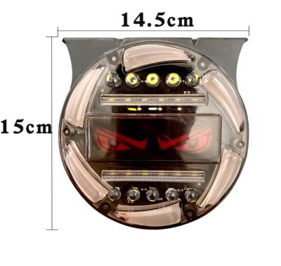 China truck LED rear tail light multifunction blinker light angel eyes high brightness turn signal brake lights running water blinker for sale