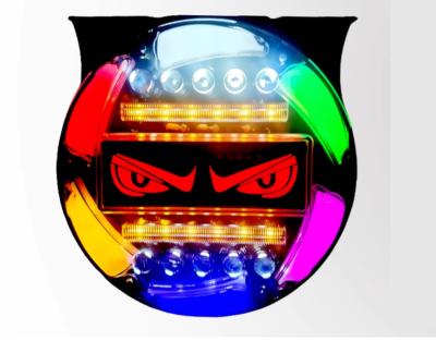 China truck LED rear tail light multifunction blinker light angel eyes high brightness turn signal brake lights running water blinker for sale