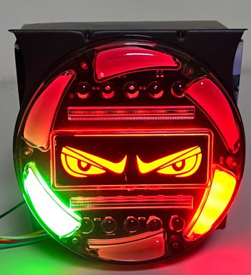 China truck LED rear tail light multifunction blinker light angel eyes high brightness turn signal brake lights running water blinker for sale