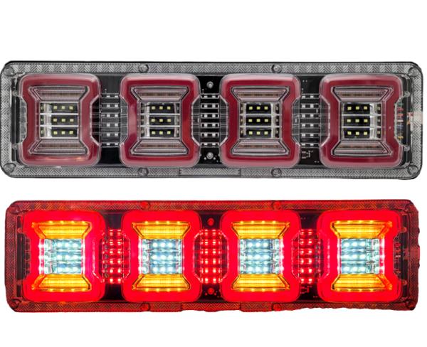 Quality New Truck Rear Tail Light 24v Universal High Brightness Waterproof Semi-trailer Led Running Water Steering Brake Reversing for sale