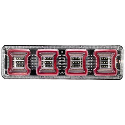 China New Truck Rear Tail Light 24v Universal High Brightness Waterproof Semi-trailer Led Running Water Steering Brake Reversing for sale