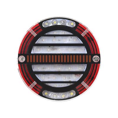 China 12V 24V Brake Driving Stop Flow Turn Signal Reverse Truck Side Light Round Red Led Trailer Tail Light for Car for sale