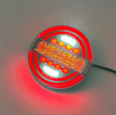 China Factory High Quality 4 Inch LED Round Trailer Tail Lights Flowing Lights Rear Lamps Truck Lights With Sequential Indicators for sale