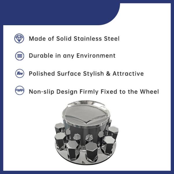 Quality Chrome Truck Axle Cover Kit 33mm 32mm ABS Plating Truck Wheel Cover Truck Parts for sale