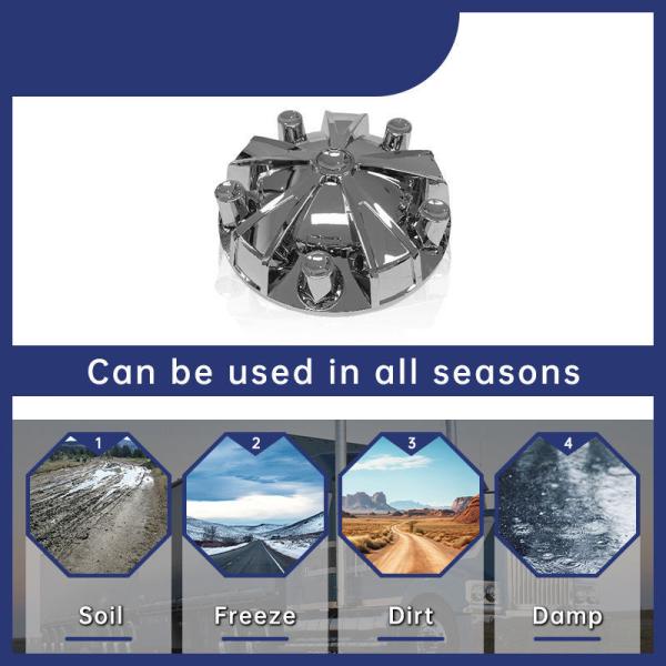 Quality Custom Chrome Removable Hub Caps Cover Kit 33mm 32mm Front Rear Semi Truck Wheel for sale