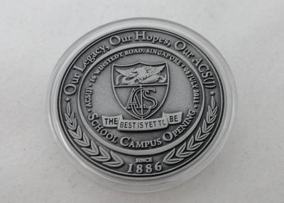 China 2D or 3D Personalized Coins / School Campus Coin with Antique Silver, Anti Nickel, Anti Brass Plating for sale