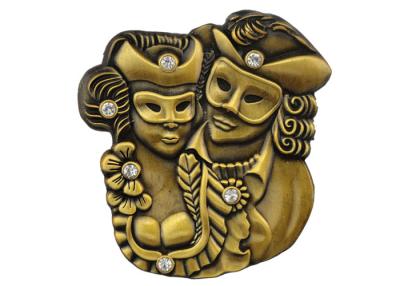 China Personalized Die Cast, Die Struck, Stamped Zinc Alloy 3D Lapel Pin, Rhinestone for sale