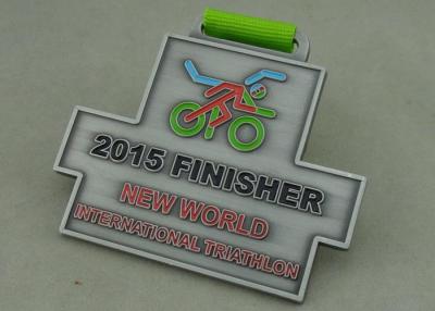 China Antieke Zilveren van de het Triatlonmedaille van de Zinklegering Zachte Harde 3.0 Duimgrootte Te koop