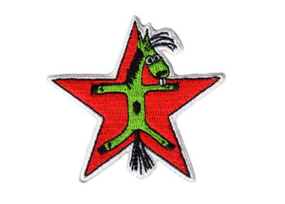 China Star Shape Custom Embroidery Patches For Garment With Iron Glue On Back Side for sale