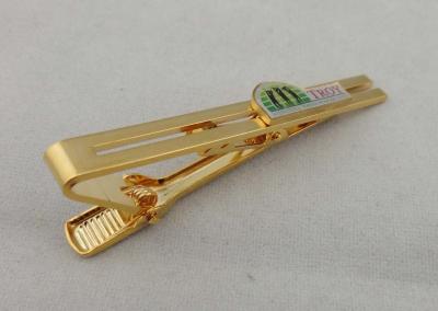 China Offset Printing Personalized Tie Bar , Iron Material With Epoxy Metal Border for sale