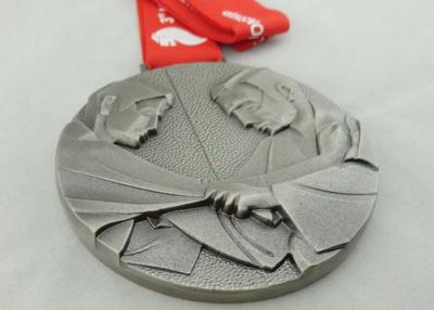 China Silver Plated Ribbon Medals Die Casting Without Enamel For Award for sale