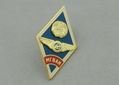China Hard Enamel Souvenir Badges Screw , 3D Army Memorial Badges for sale