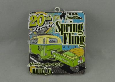 China Synthetic Enamel Custom Medal Silver Plating For Spring Fling 2014 for sale