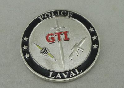 中国 Laval の警察は合金を個人化された硬貨 1.75 インチおよびニッケル メッキのダイ カストの亜鉛でメッキします 販売のため
