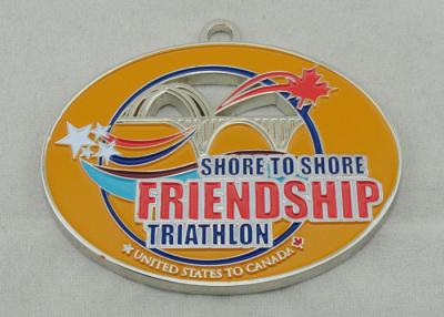 China Synthetisch het Nikkelplateren van de Vriendschapsmedaille 2.5 Duim voor het Triatlon van de V.S. Te koop