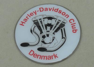 China Photo Etched 3.0inch Souvenir Badges , Harley Davidson Club Epoxy Badge for sale