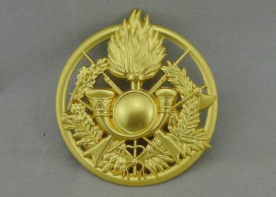 China 2.5 inch Full 3D Award Badges , Die Casting Misty Gold Military Badges for sale