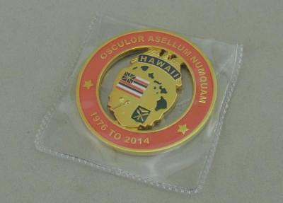 China 50.8mm Zinc Alloy Coin Custom Die Casting Gold Synthetic Enamel for sale