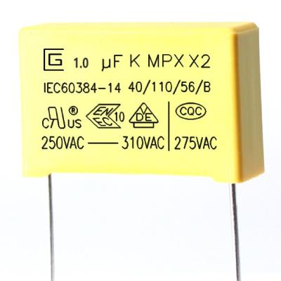 China Sicherheits-Kondensator 105K X2 1,0 uF mit ausgezeichneten flammhemmenden Eigenschaften P22.5MM zu verkaufen