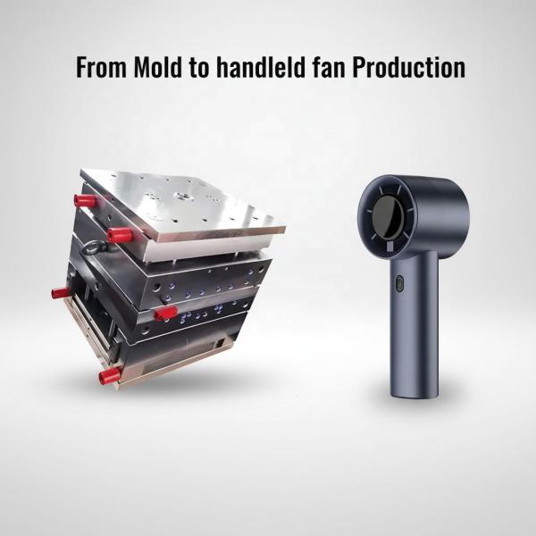 Quality Custom Plastic Mold to Handheld Fan 3-Speed Turbo Handheld Fan | USB Rechargeable Portable Mini Air Cooler for Outdoor for sale