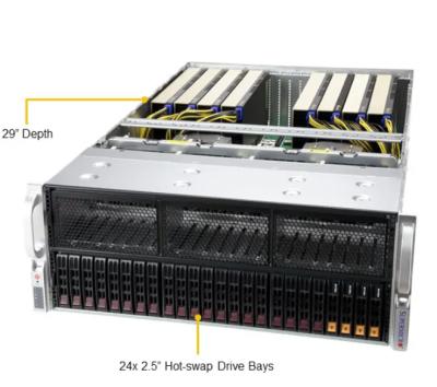 China Supermicro AS-4124GS-TNR 4U GPU Server with Dual AMD EPYC™ 7003/7002 Series Processors for sale