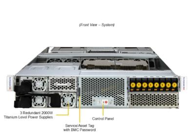 Cina Server GPU Supermicro ARS-221GL-SR con fino a 4 GPU NVIDIA, 960GB ECC LPDDR5X e 3 alimentatori ridondanti al titanio da 2000W in vendita