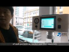 Video of Mask particle filtration effect(BFE) & air-flow resistance detector