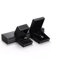 China Rectangular PU Leather Box Recyclable Necklace Box Packaging Embossing for sale