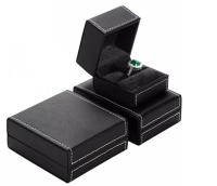 China Rectangular PU Leather Box Recyclable Necklace Box Packaging Embossing for sale