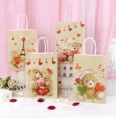 Cina Incidere della borsa del regalo di Libro Bianco della borsa CMYK Kraft di carta kraft dei biglietti di S. Valentino in vendita