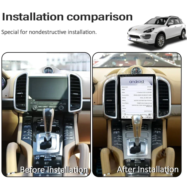 10 Inch Android12 Car Radio Upgrade For Porsche Cayenne 2011-2016 Multimedia Video Player GPS Navigation Auto Stereo Replacement