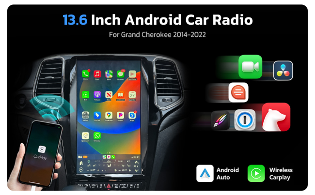 Android car radio upgrade for Grand Cherokee 2014-2022
