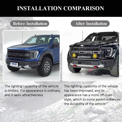 Viknav Truck Bumper Light Bracket for 2021-2024 Ford F150 Raptor Custom Modified Front Bumper Light Bracket Mount Accessories