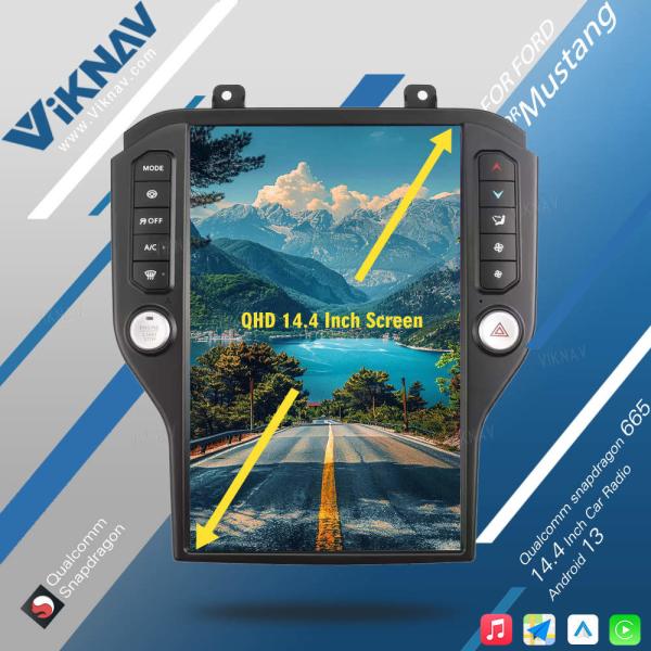 Quality Viknav 14.4 Inch Touch Screen Car Radio For Ford Mustang 2015-2022 Multimedia for sale
