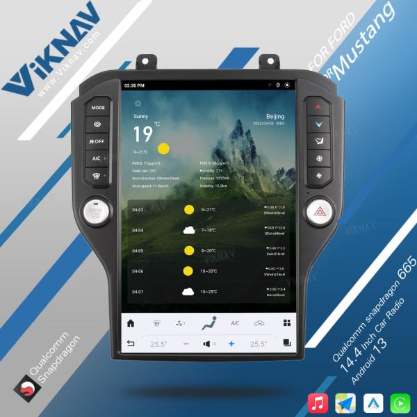Quality Viknav 14.4 Inch Touch Screen Car Radio For Ford Mustang 2015-2022 Multimedia for sale