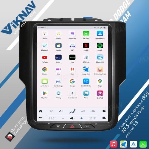 Quality VIKNAV 10.5 Inch Touch Screen 8 Core Android Car Radio For Dodge Ram 1500 2013 for sale
