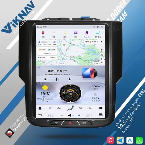 Quality VIKNAV 10.5 Inch Touch Screen 8 Core Android Car Radio For Dodge Ram 1500 2013 for sale