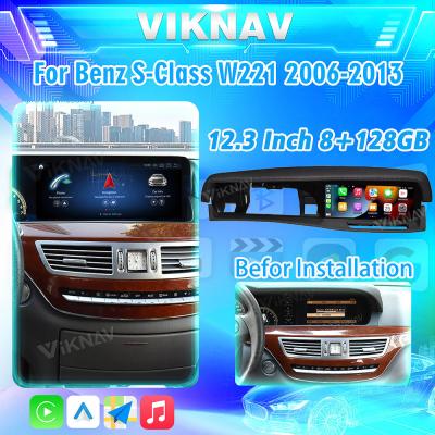 12.3 polegadas Mercedes Android Screen Ouvir Unidade Touch Screen Para Benz S Classe 2006-2013