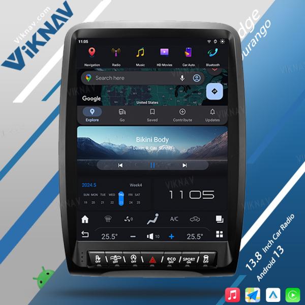 Quality VIKNAV 13.8 inch Car Radio For Dodge Durango 2014-2016 Replacement Wireless for sale