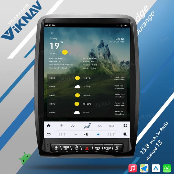 Quality VIKNAV 13.8 inch Car Radio For Dodge Durango 2014-2016 Replacement Wireless for sale