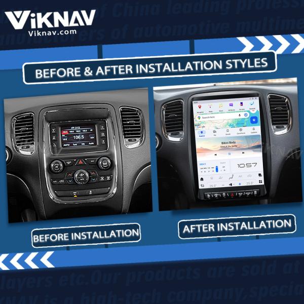 Quality VIKNAV 13.8 inch Car Radio For Dodge Durango 2014-2016 Replacement Wireless for sale