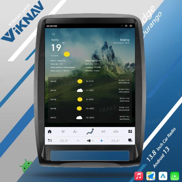 Quality VIKNAV 13.8 inch Car Radio For Dodge Durango 2011-2013 Tape Recorder Android 13 for sale