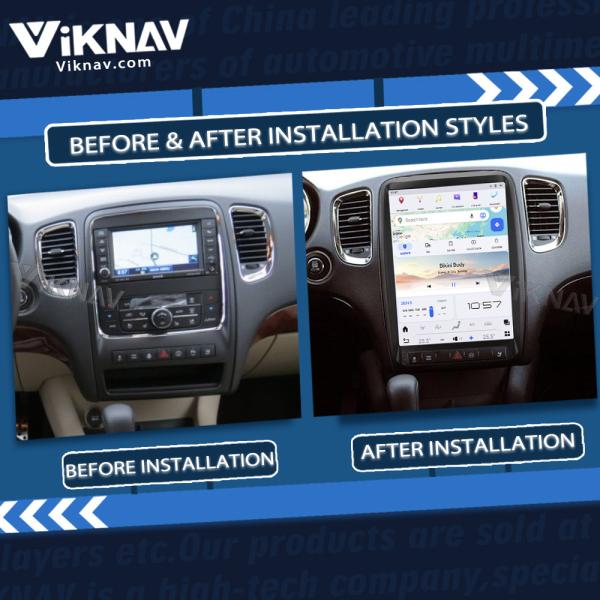 Quality VIKNAV 13.8 inch Car Radio For Dodge Durango 2011-2013 Tape Recorder Android 13 for sale