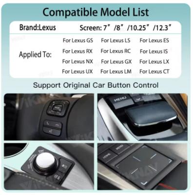 중국 Viknav 리눅스 자동차 멀티미디어 인터페이스 박스 렉서스 GX 2022 2023 애플 카플레이 판매용